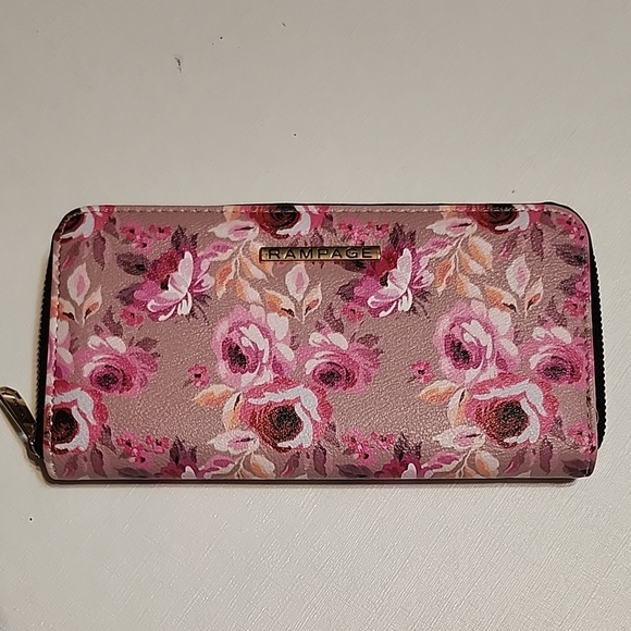 Rampage | Bags | Rampage Pink Floral Womens Wallet Euc | Poshmark